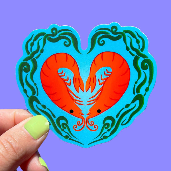 Shrimply In Love Vinyl Sticker - World Famous Original