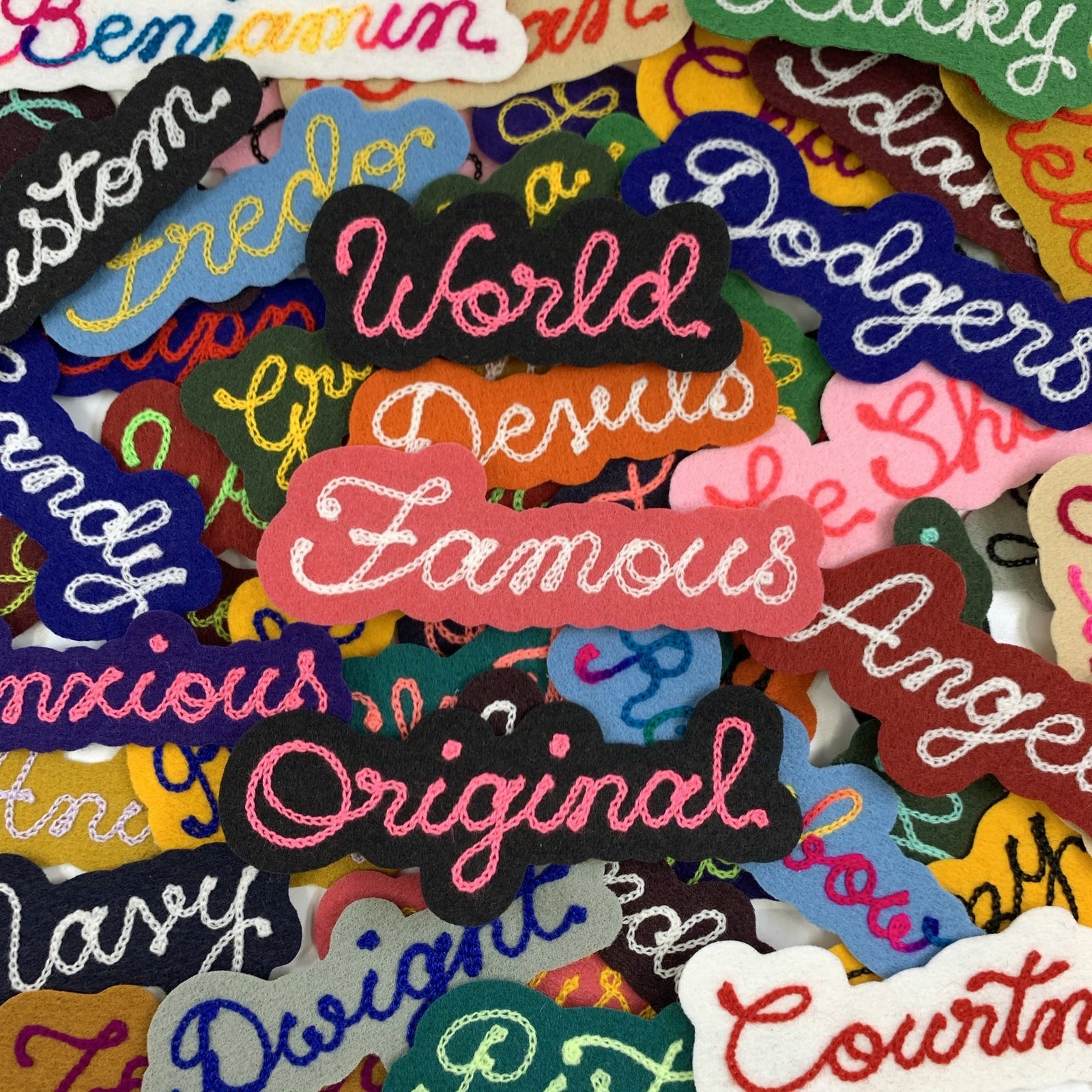 Chenille & Chainstitch Letter Patches Handmade Custom - World Famous ...